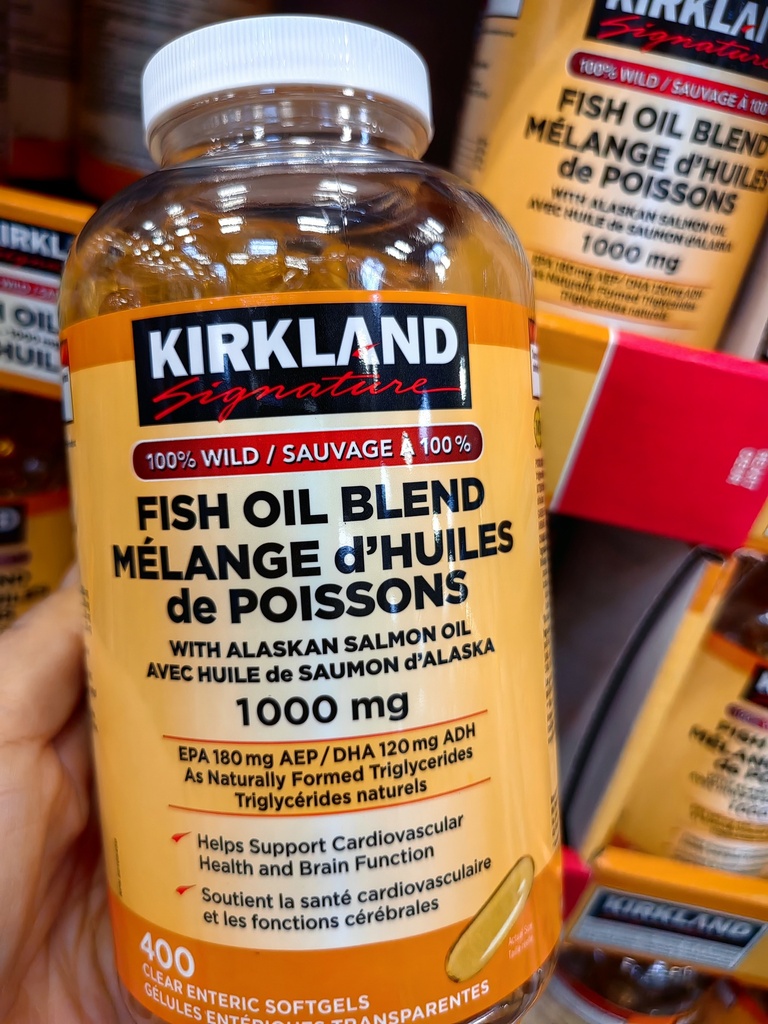 KIRKLAND FISH OIL BLend 1000mg 400粒野生复合鱼油 天然野生鱼油，科学复配好吸收，全家心脑血管的健康守护者 | 新枫行代购